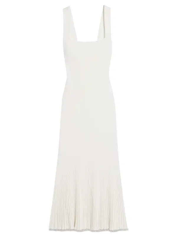 Galvan Atalanta Embellished Ribbed-knit Midi Dress - Ivory