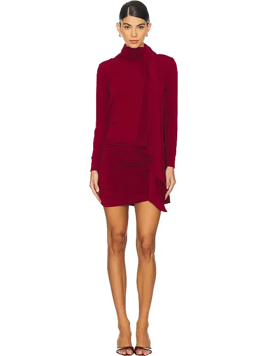 LESLIE AMON Gstaad Mini Dress - Burgundy