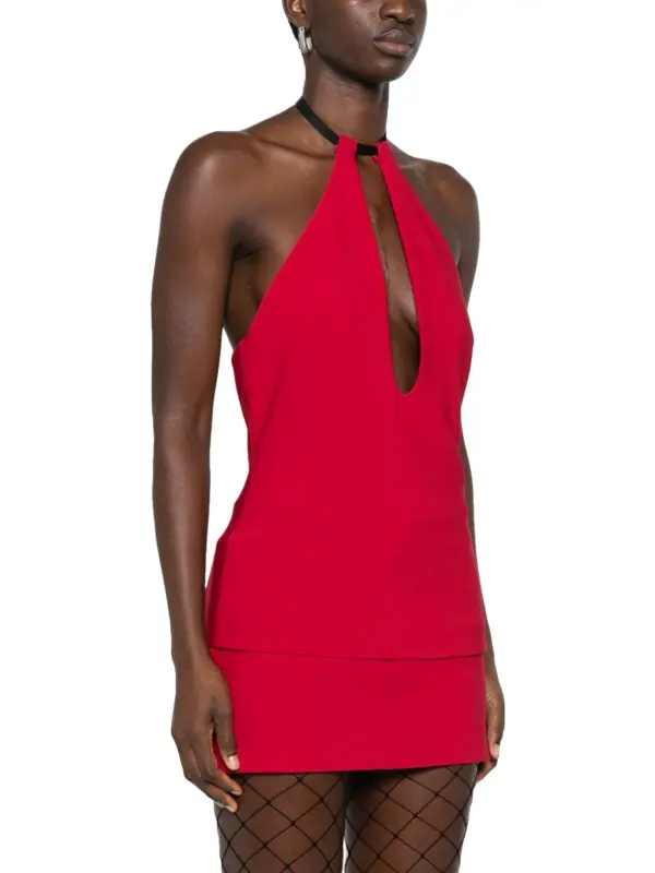 Attico Buckle-fastening Halterneck Blouse - Red