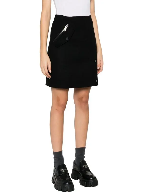 P.a.r.o.s.h Wool A-line Mini Skirt - Black