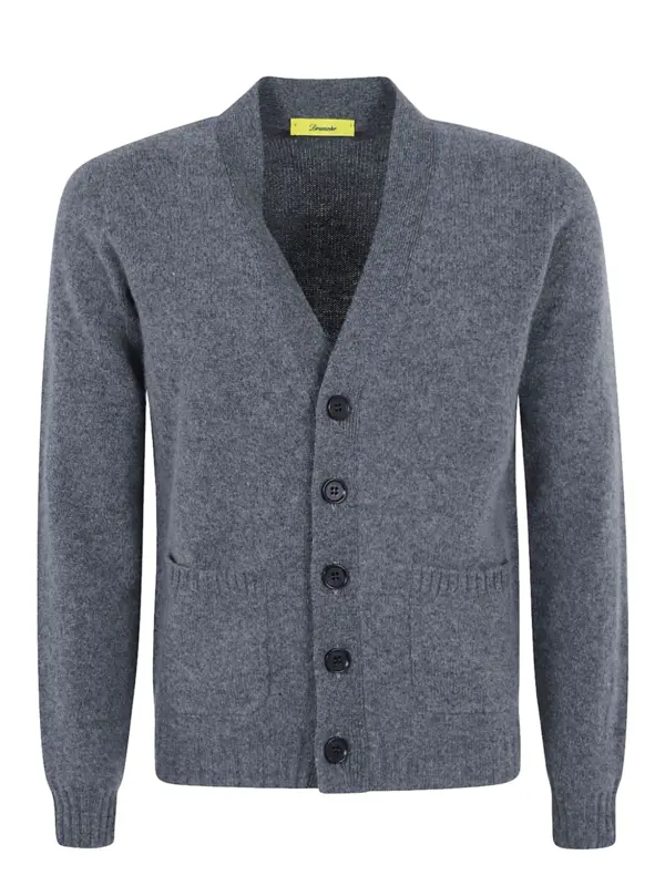 DRUMOHR V-neck Fine Knit Cardigan - Grey