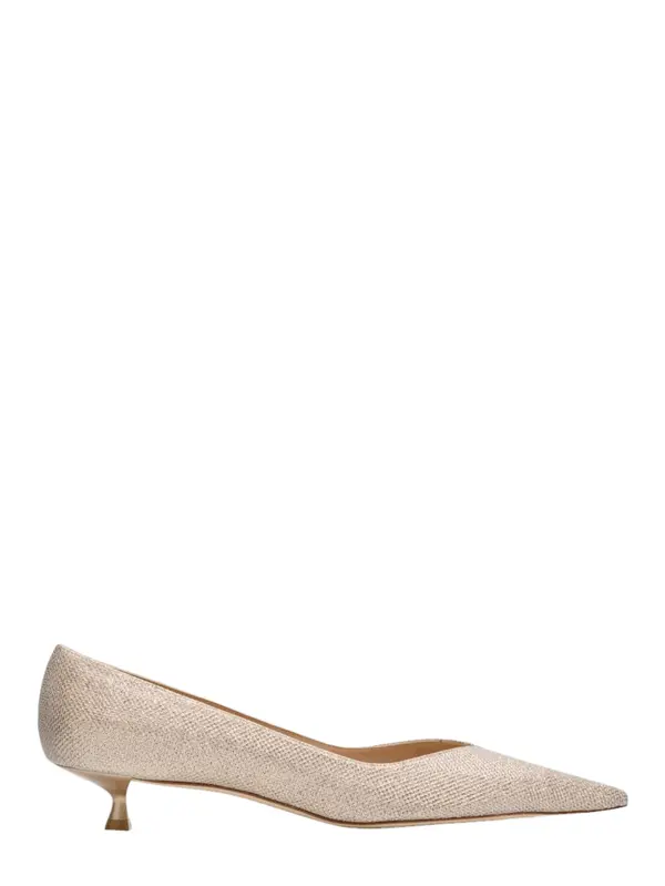 STUART WEITZMAN Eva Metallic Kitten-heel Pumps - Poudre