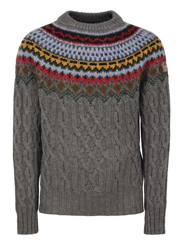 Moncler Wool And Alpaca Jumper - Grey