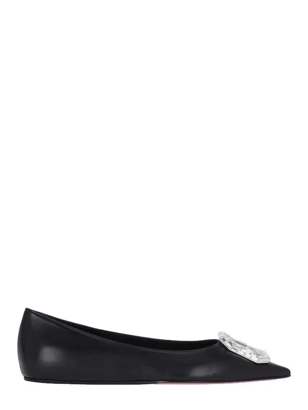 Amina Muaddi Flat Shoes - Black