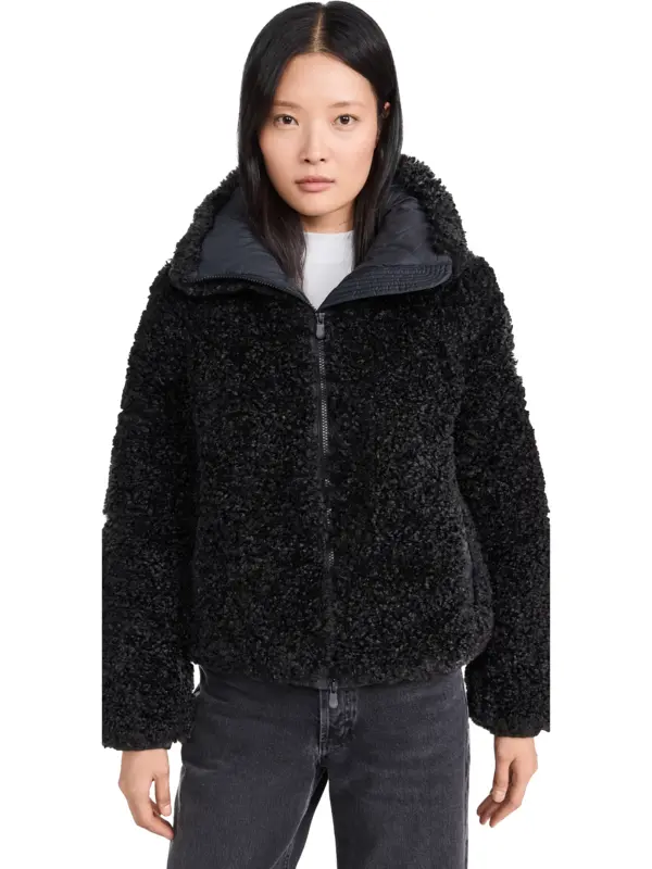 SAVE THE DUCK Kennie Faux Fur Jacket - Black