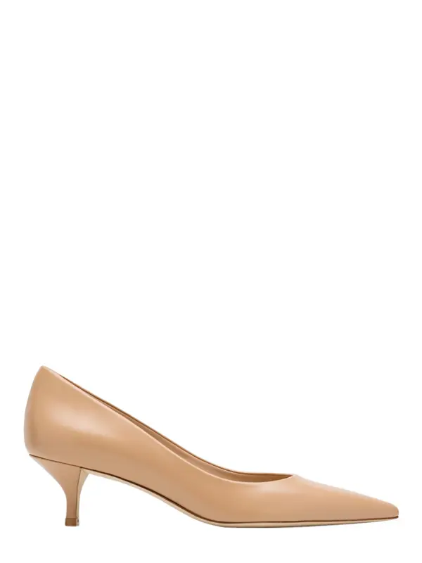 STUART WEITZMAN Leather Kitten-heel Pumps - Adobe