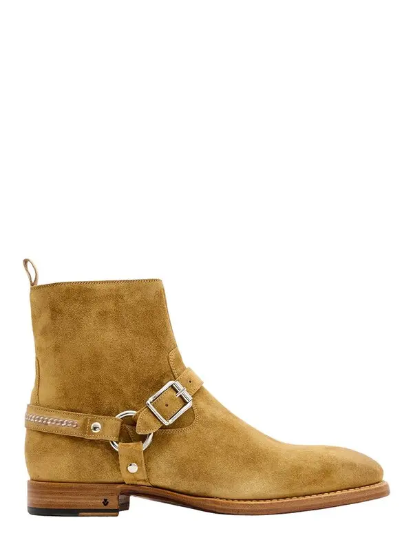 John Varvatos Regent Harness Suede Ankle Boots - Tan