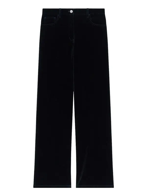Theory Relaxed Straight Velvet Jeans - Baltic