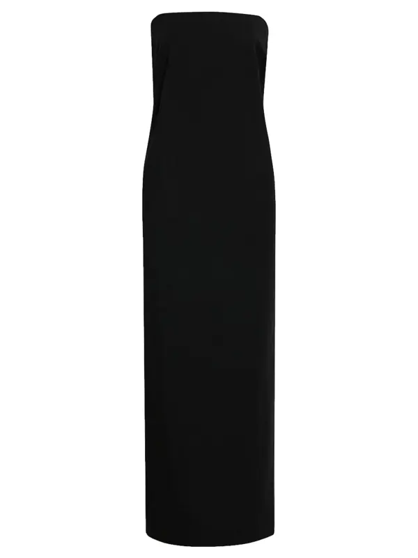 Co Strapless Wool-blend Crepe Maxi Dress - Black