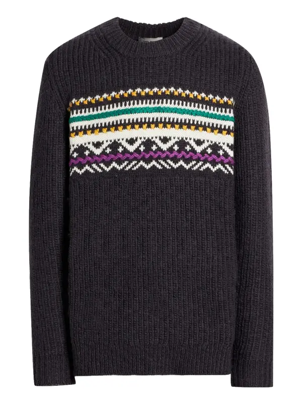 Isabel Marant Gerald Fair Isle Wool-blend Sweater - Navy
