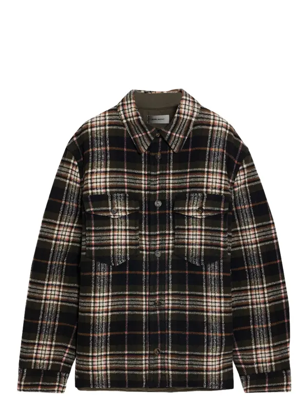 Isabel Marant Checked Cotton-flannel Jacket - Army Green