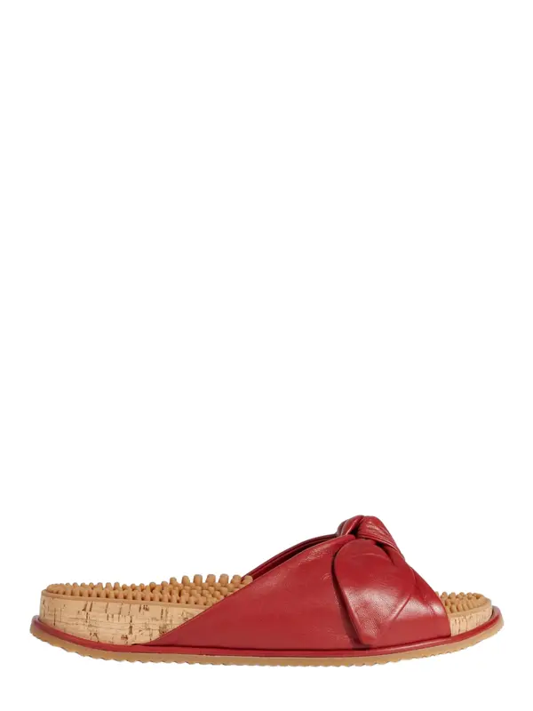 Gabriela Hearst Virgil Leather Slides - Brick