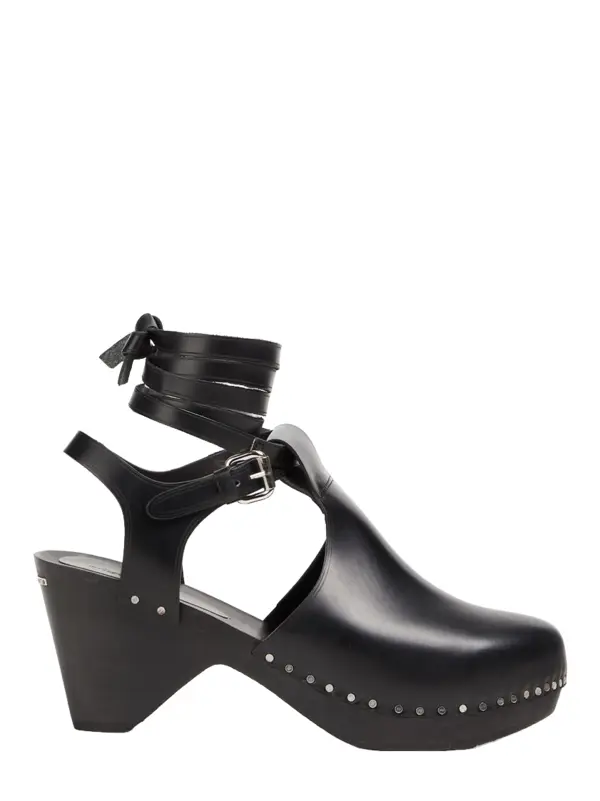 Isabel Marant Tulee Studded Leather Clogs - Black