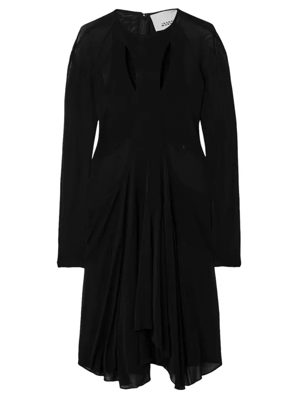 Isabel Marant Radiya Asymmetric Jersey Dress - Black