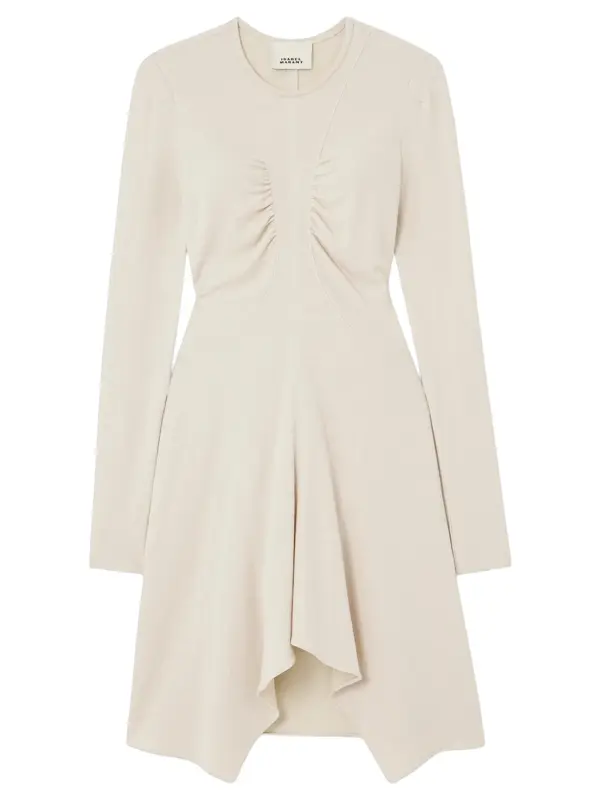 Isabel Marant Devane Asymmetric Knitted Midi Dress - Beige