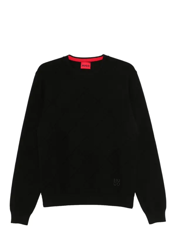 Hugo Boss Logo-embroidered Sweater - Black