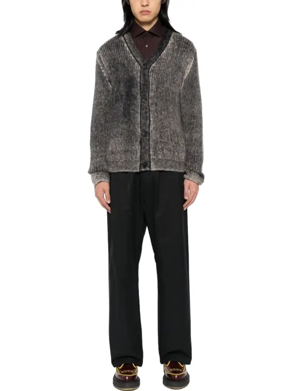 Paul Smith Acid-washed Printed-effect Cardigan - Grey