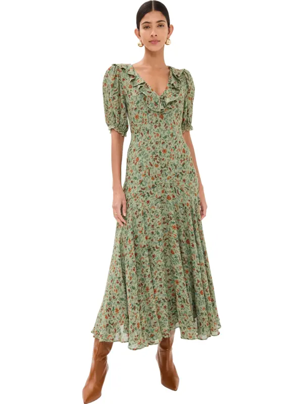 REFORMATION Evra Floral Print Dress - Ponderosa