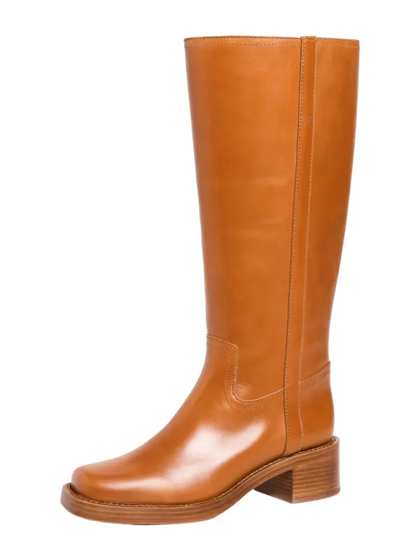 REFORMATION Frances Knee Boots - Whiskey Leather