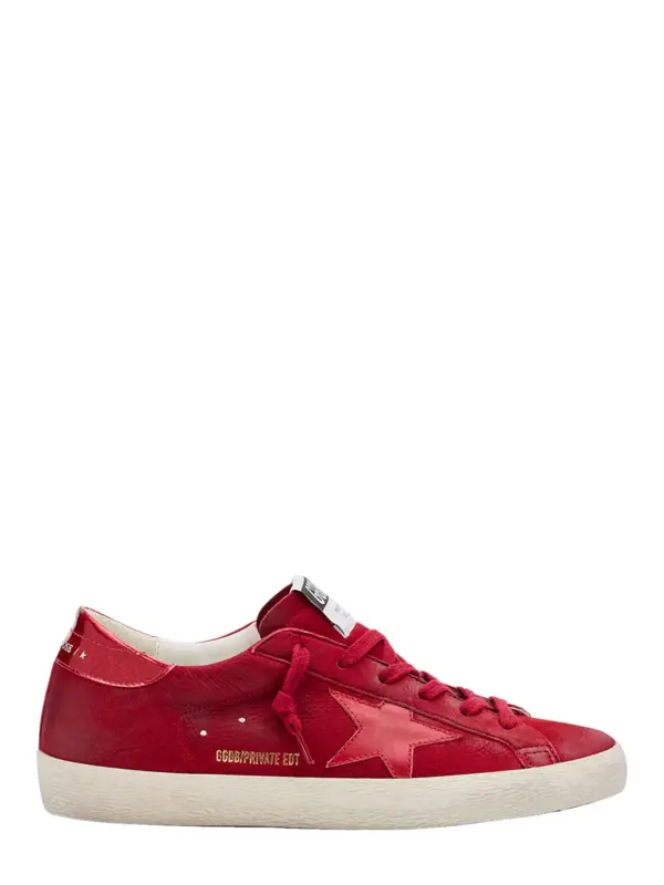 Golden Goose Super-star Mixed Leather Low-top Sneakers - Red