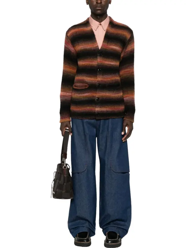 Kenzo Striped Cardigan - Black
