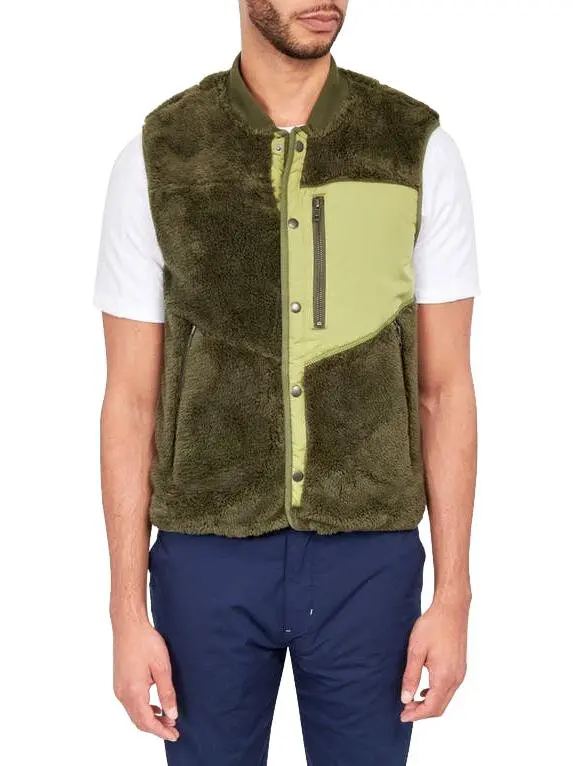 BROOKLYN BRIGADE Solid Fuzzy Vest - Green