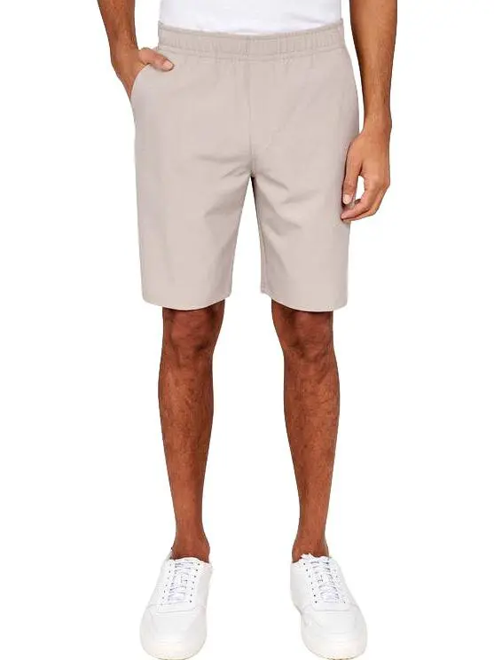 CON.STRUCT Regular Fit Solid Recycled Performance Drawstring Golf Shorts - Khaki