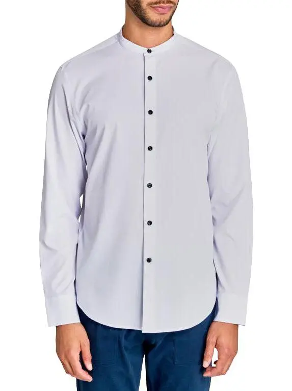 BROOKLYN BRIGADE Recycled Performance Stand Collar Shirt - White
