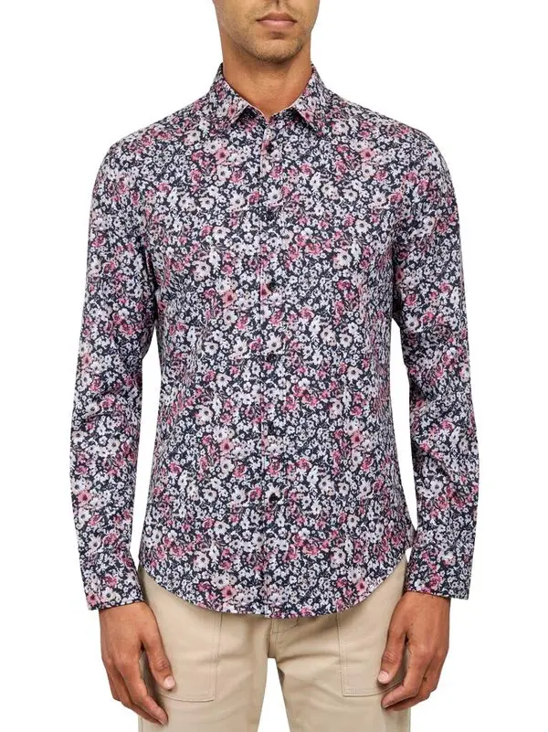 BROOKLYN BRIGADE Slim Fit Floral Long Sleeve Shirt - Multi