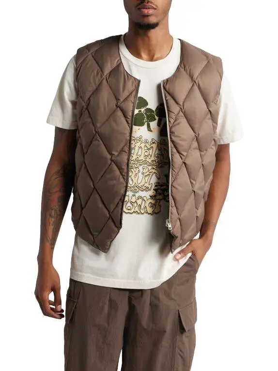 AFIELD OUT Stone Puffer Vest - Brown