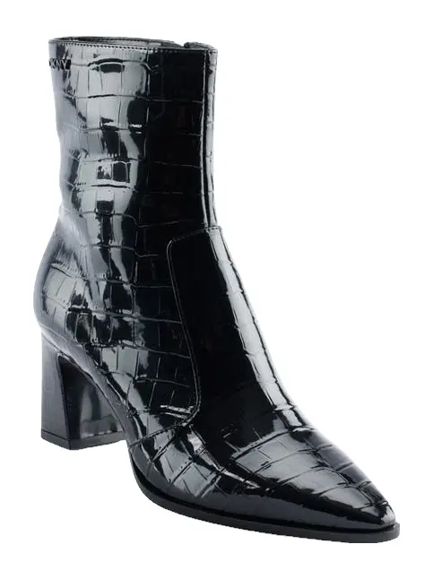 Dkny Sunny Faux-croc Bootie - Black