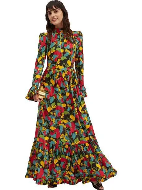 La DoubleJ Visconti Maxi Dress - Vines Brown