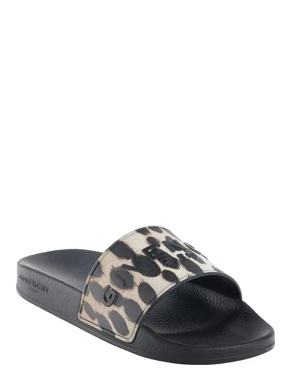 Givenchy Logo Slide Sandal - Black/beige