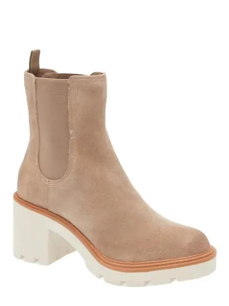 CHOCOLAT BLU Ferra Platform Chelsea Boot - Latte Suede
