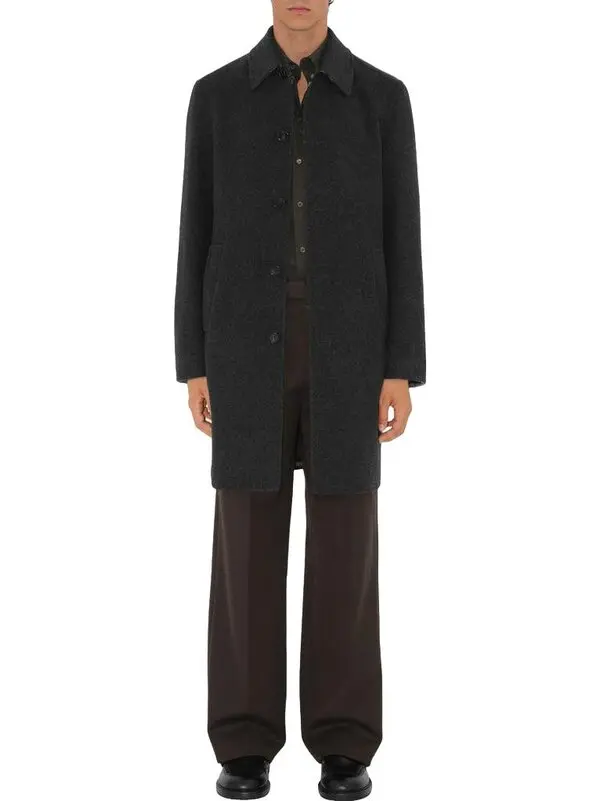 Burberry Mid-length Wool Car Coat - Charcoal