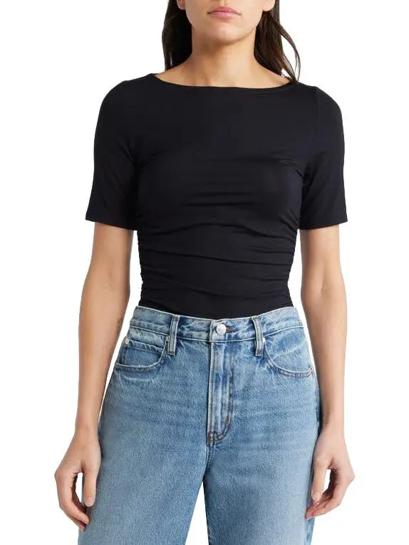 Rag & Bone Luca Shirred T-shirt - Black