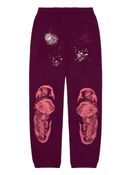 SP5DER Nocturnal Highway Sweatpant - Burgundy