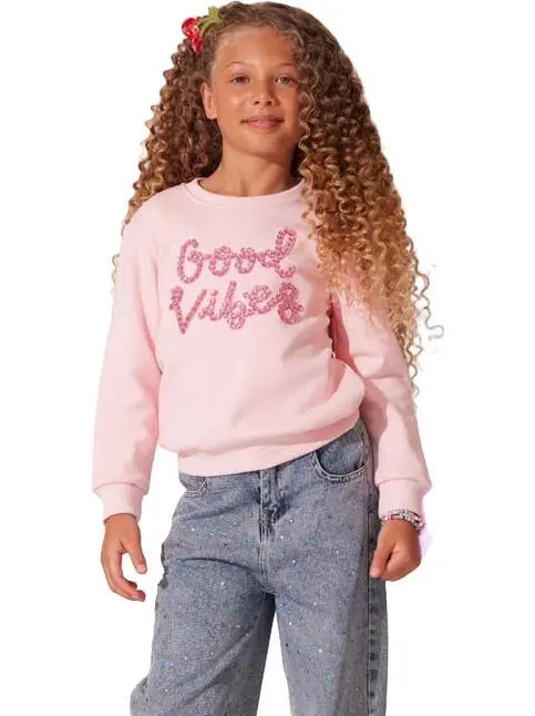 LOLA + THE BOYS Sequin Embellished Sweatshirt - Pink