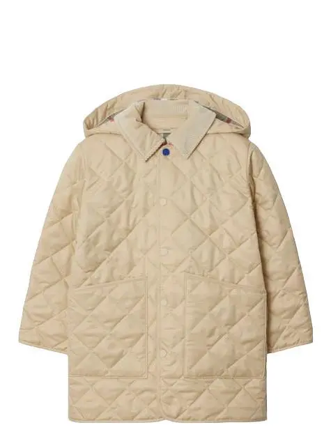 Burberry Quilted Coat - Pale Stone