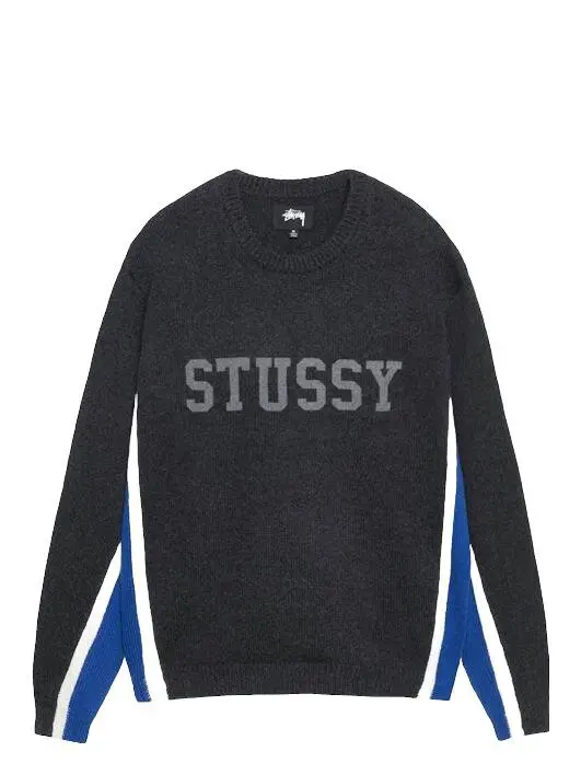 StÜssy Contrast Stripe Crew - Charcoal