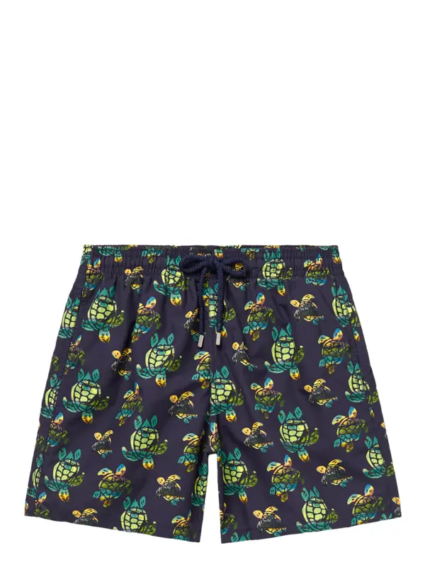 Vilebrequin Moorea Straight-leg Mid-length Printed Swim Shorts - Blue
