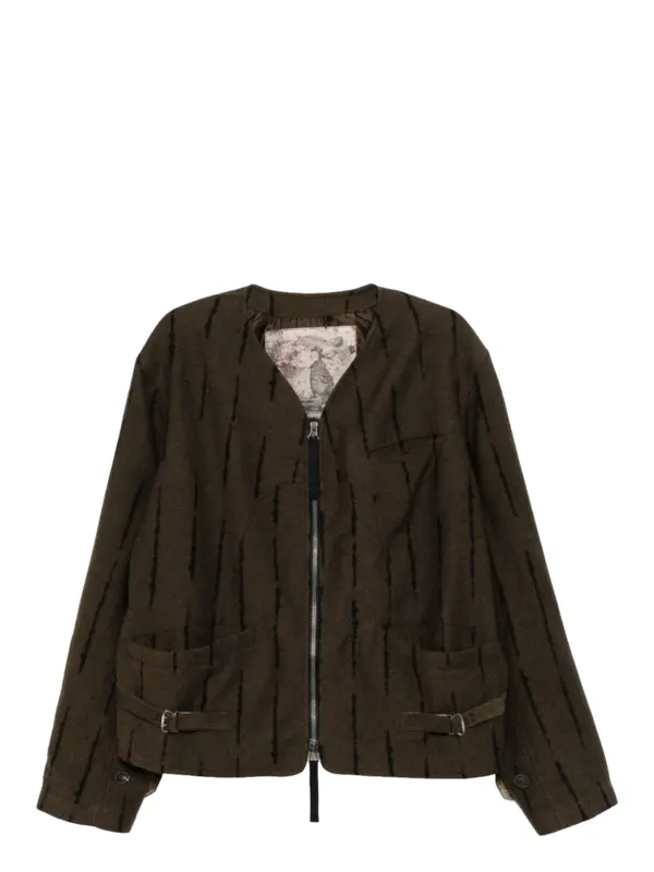 ZIGGY CHEN Twill Weave Jacket - Brown