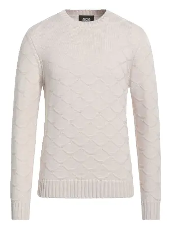 Alpha Studio Merino Wool Crewneck Sweater - Beige
