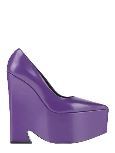 Versace Leather Pumps - Purple