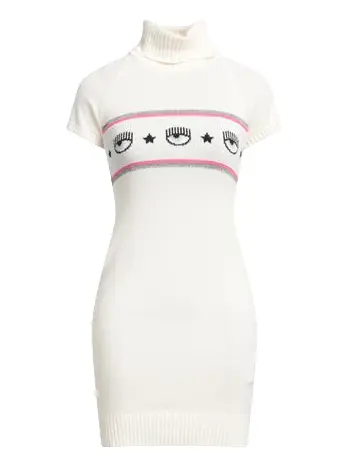CHIARA FERRAGNI Intarsia-knit Mini Dress - White