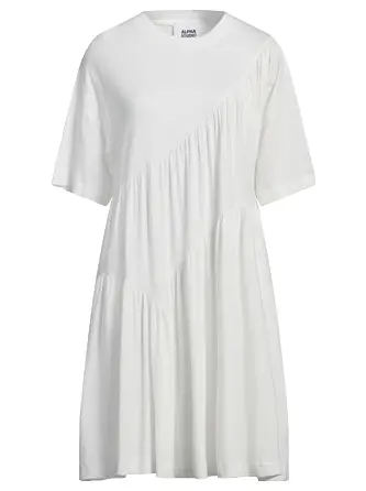 Alpha Studio Flared Midi Dress - White