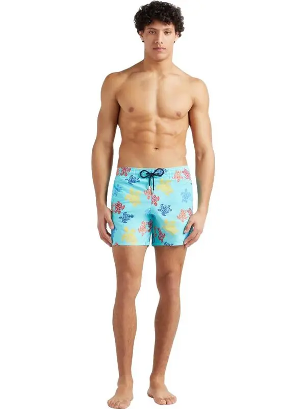 Vilebrequin Ronde Des Tortues Tricot Swim Shorts - Bleu Lazuli