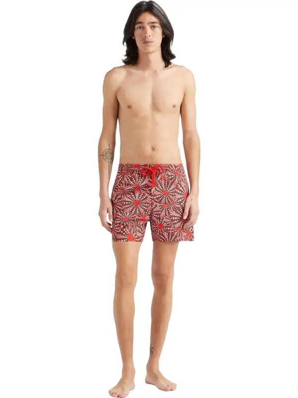 Vilebrequin Oursinades Stretch Board/boxer - Coquelicot