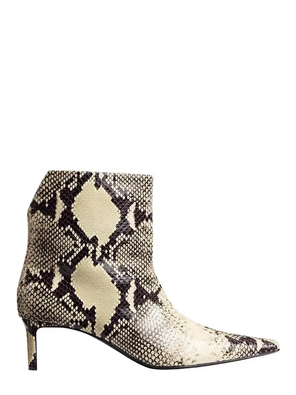Khaite Ona Python-embossed Ankle Boots - Natural