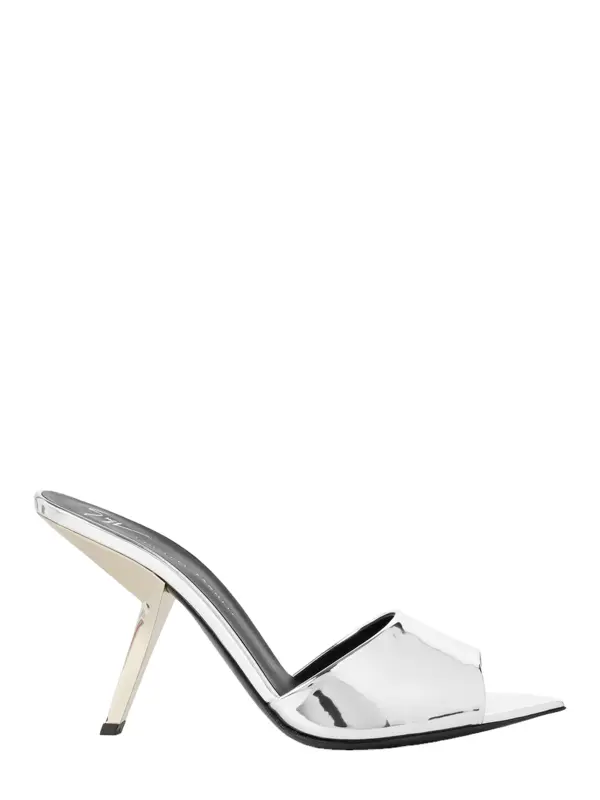 GIUSEPPE ZANOTTI Mystero Glossed Mules - Silver